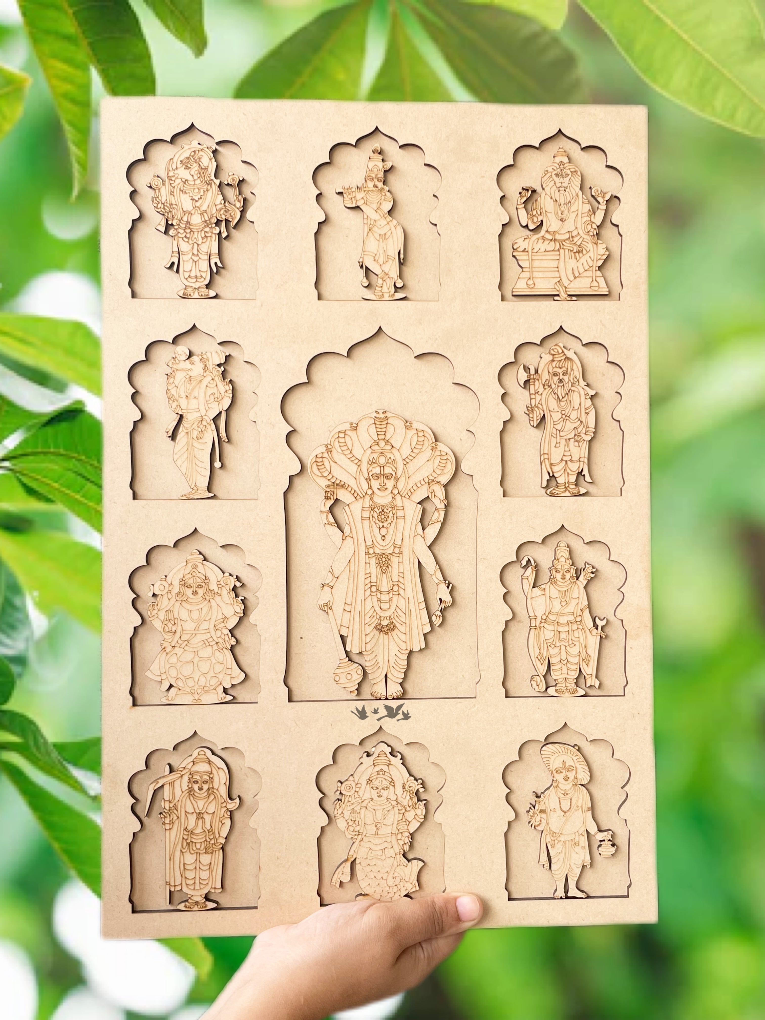 Pre Marked MDF Jharokha - Dashavtar