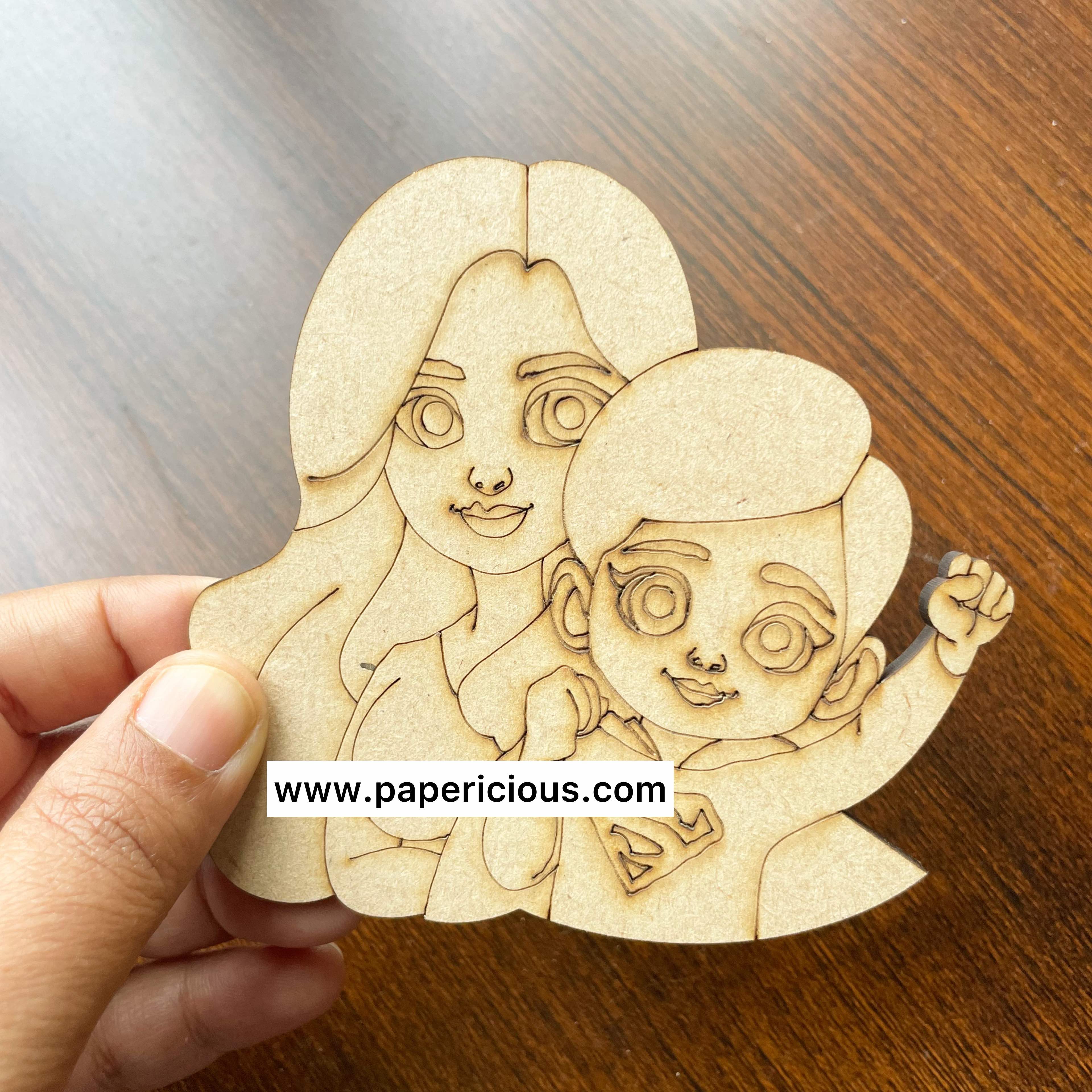 Pre Marked MDF Base -Mom and Superman