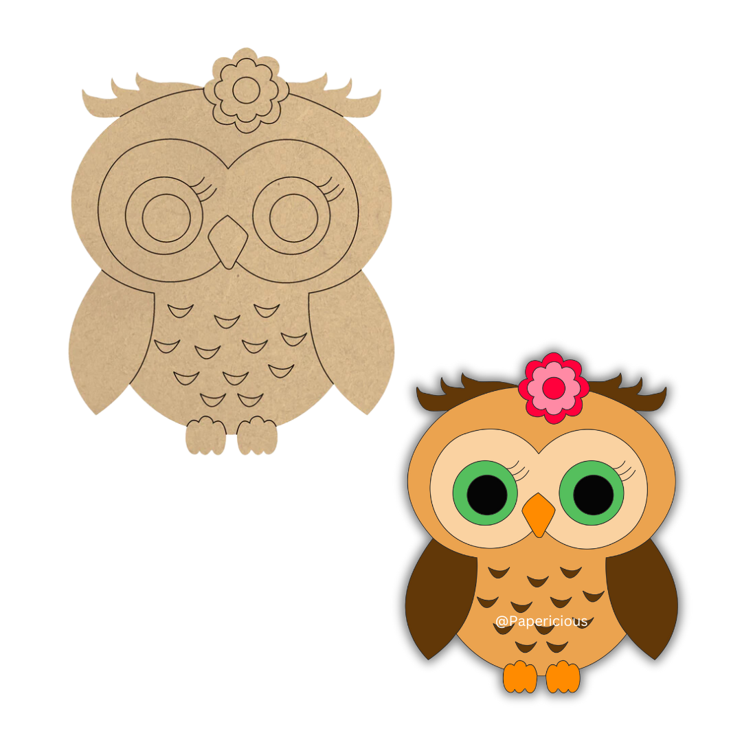 4 mm thick Pre Marked MDF Base Cute Owl