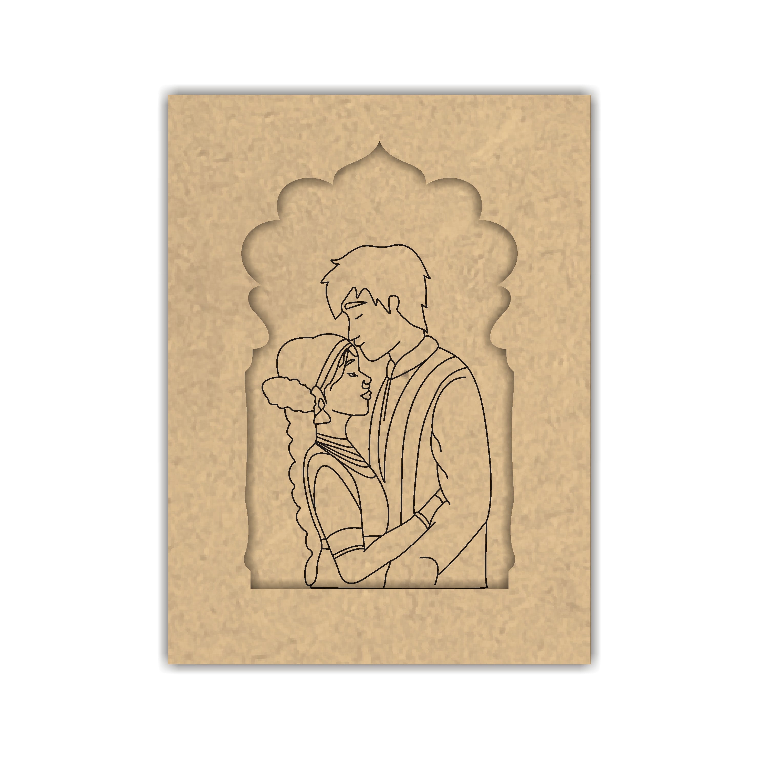Pre Marked MDF Jharokha - Wedding Couple