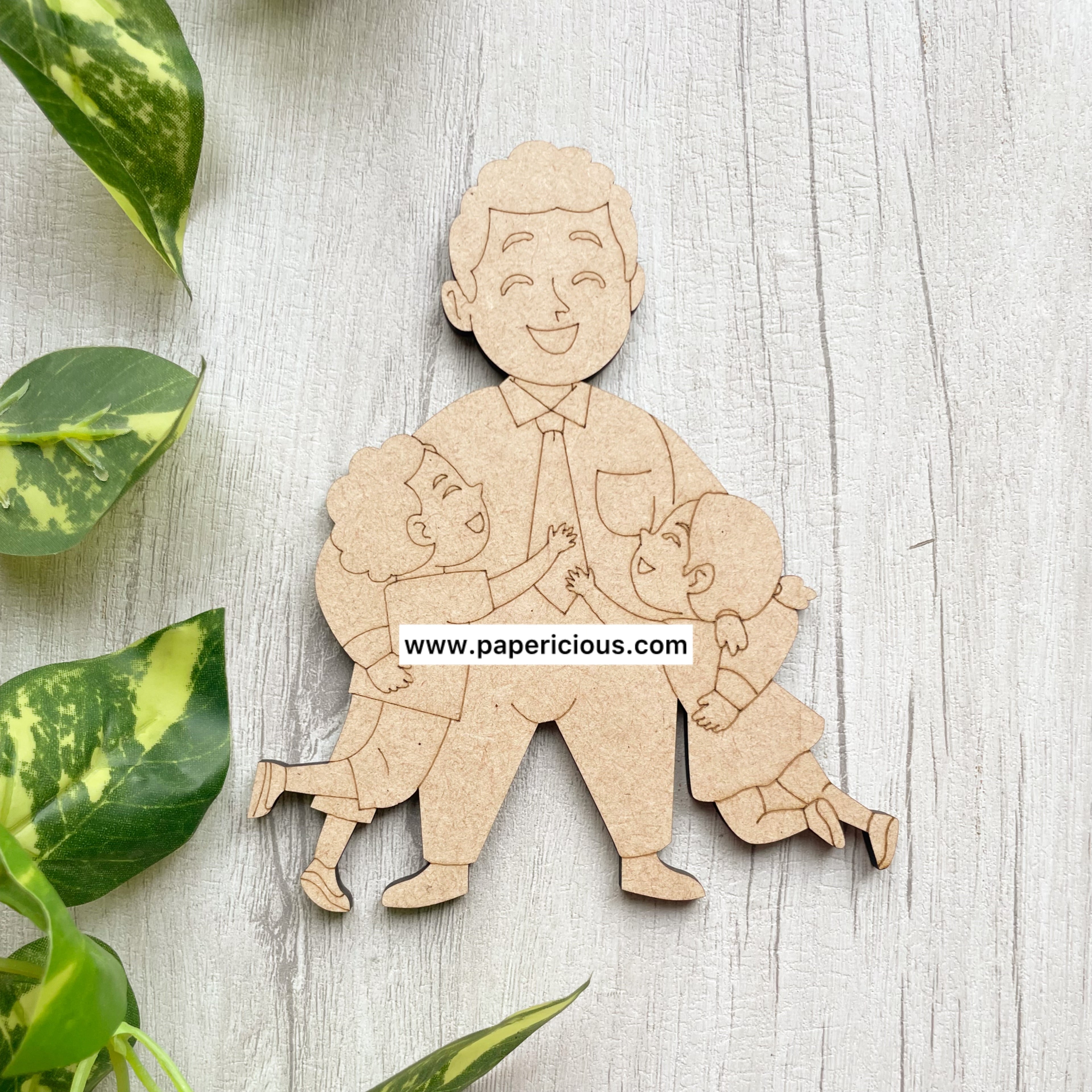 Pre Marked MDF Base -Dad and Children #4