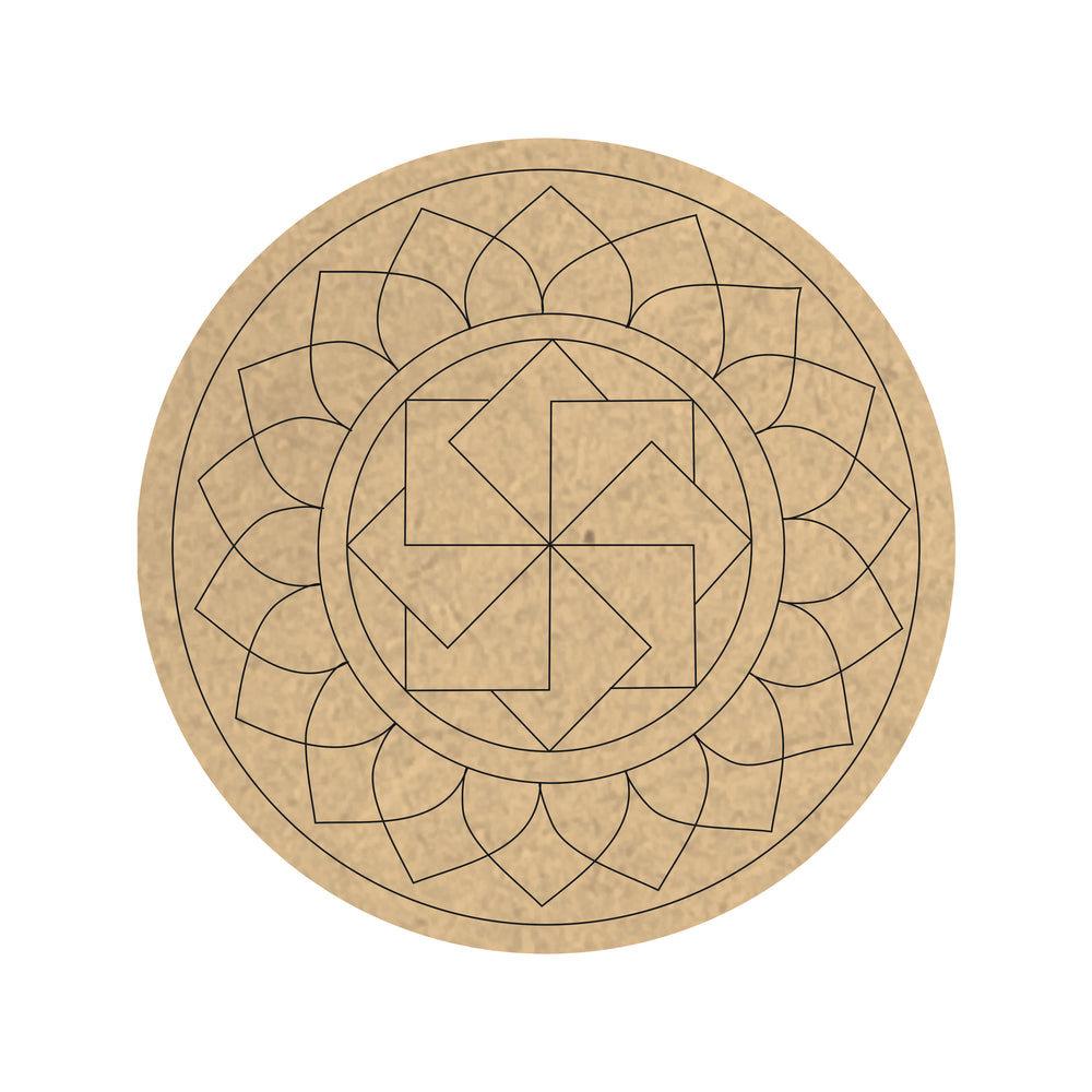 Pre Marked MDF Cutout - Onam Pooklam/rangoli