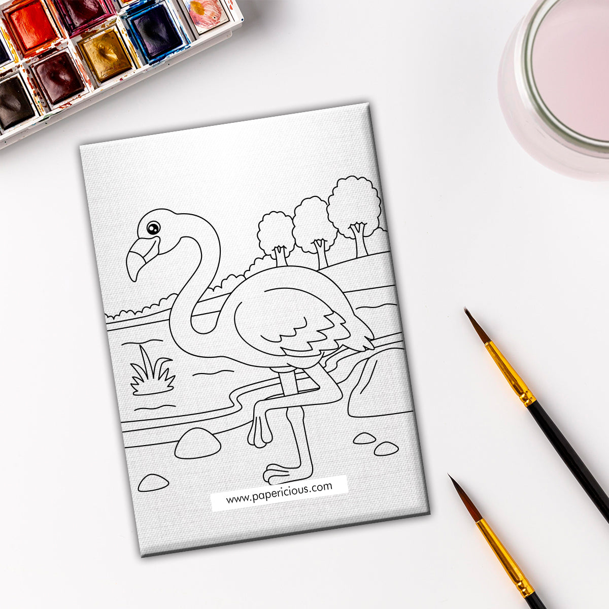 Pre Marked DIY Canvas - Flamingo Style 12