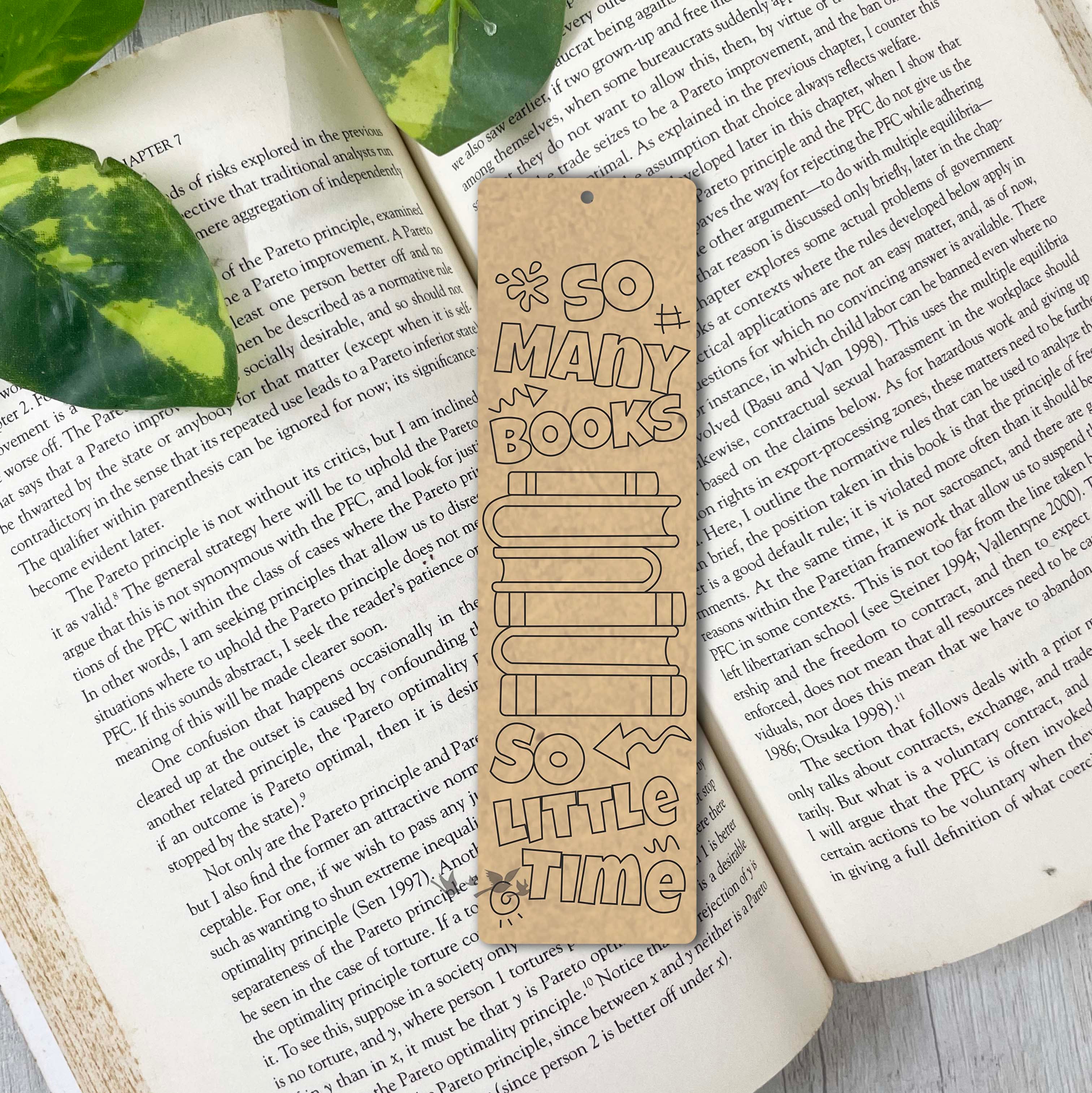 Pre Marked Mdf bookmark - So many books