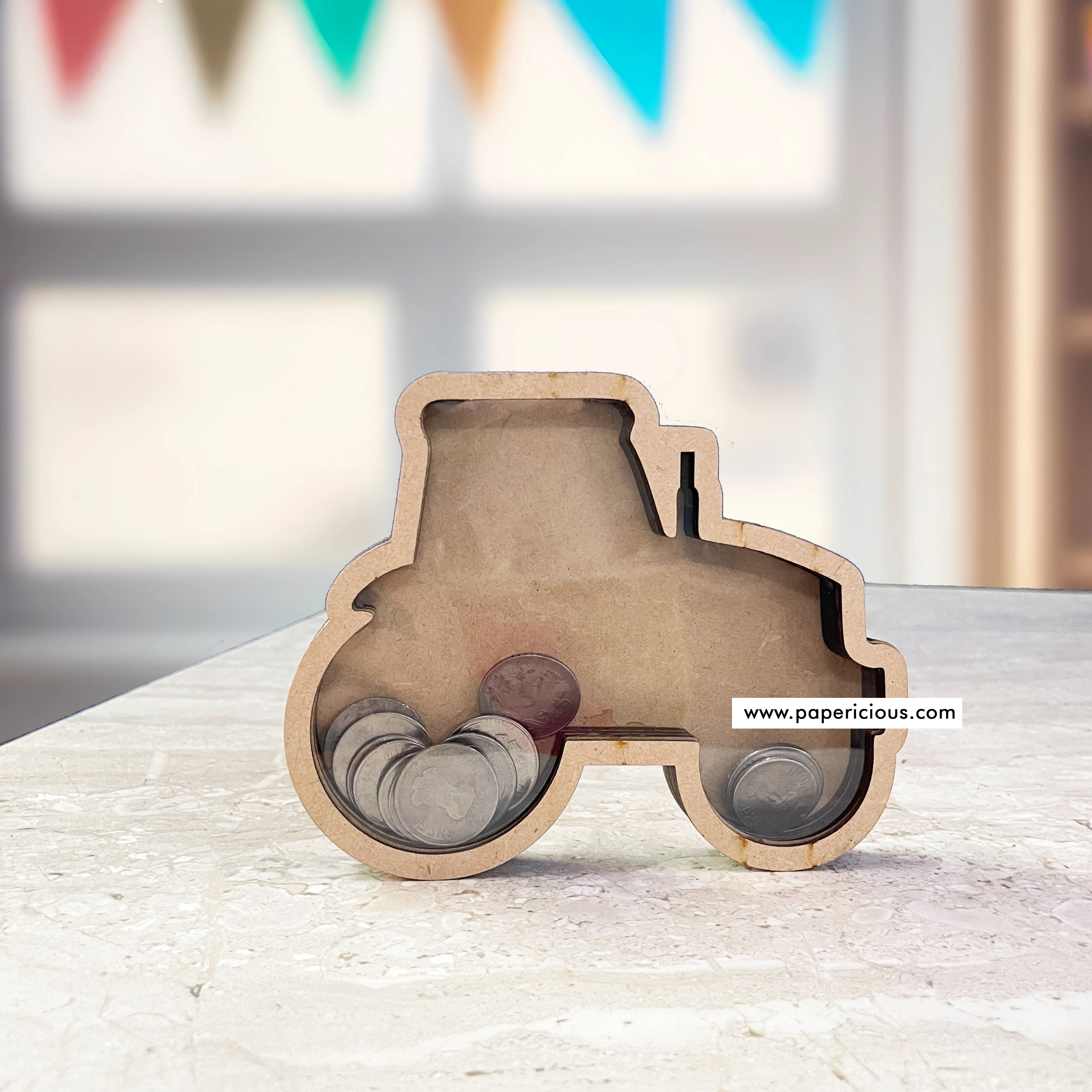 MDF Piggy Bank Tractor