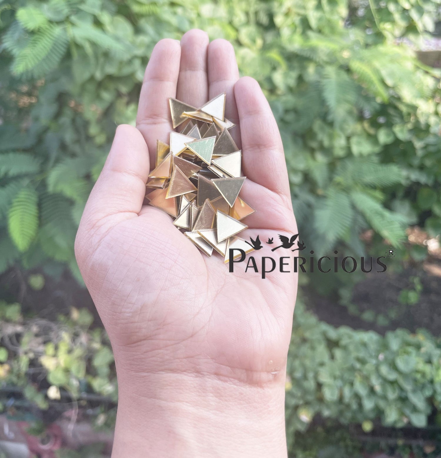 Acrylic Lippan Art Golden Mirror Cutouts - Triangle