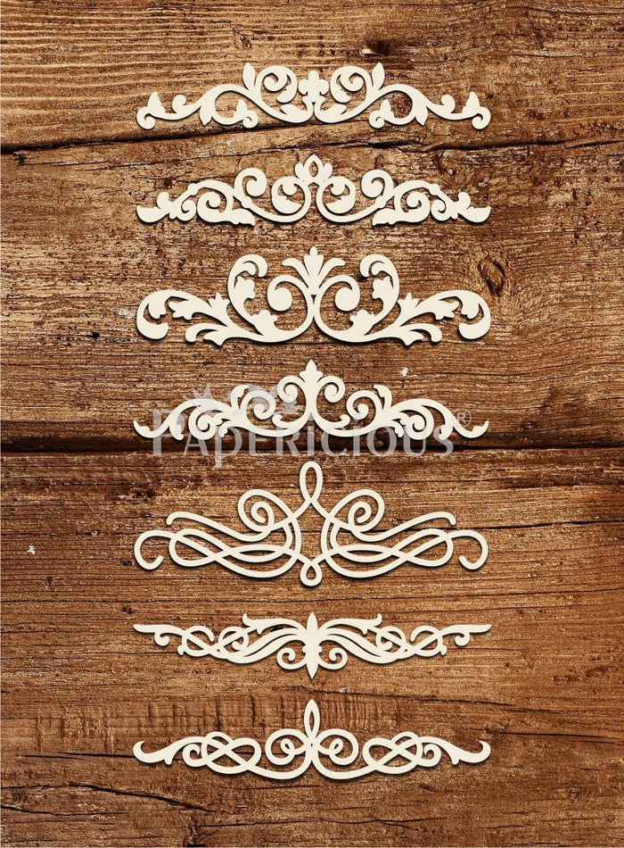 Filigree Dividers- 6x6 Inch Laser Cut Collage Chipboard