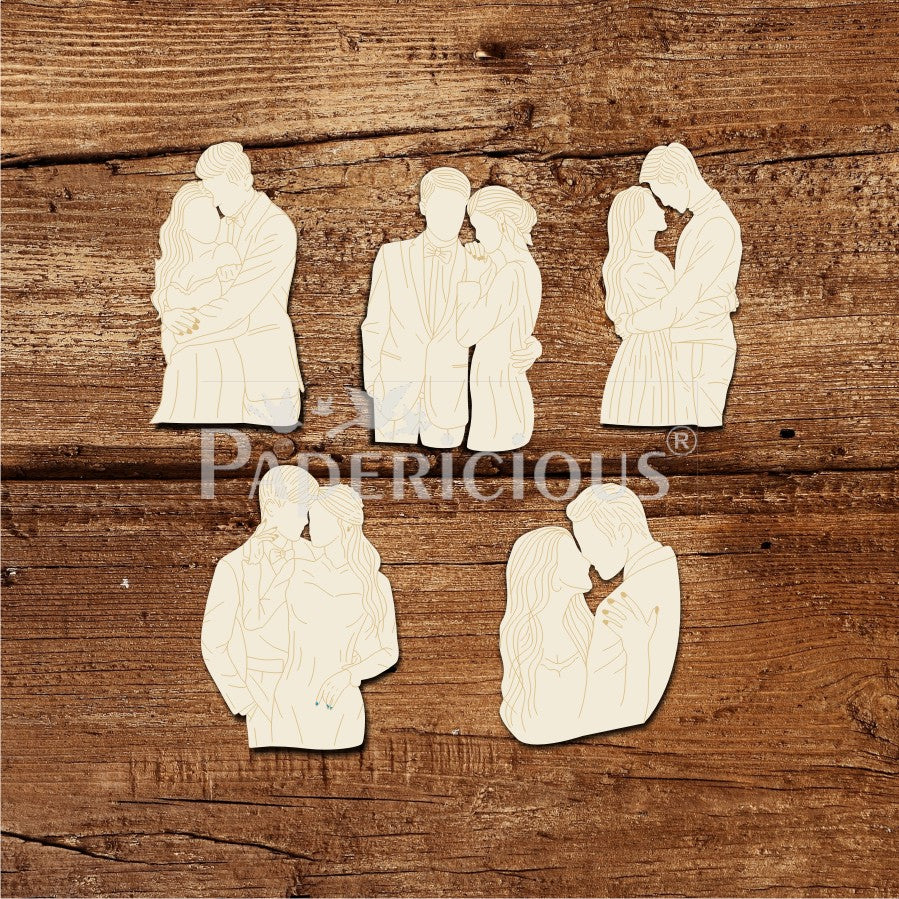 Romantic Couples - 6x6 Inch Laser Cut Collage Chipboard
