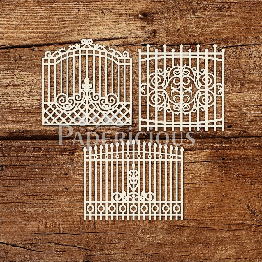 Gates - 6x6 Inch Laser Cut Collage Chipboard