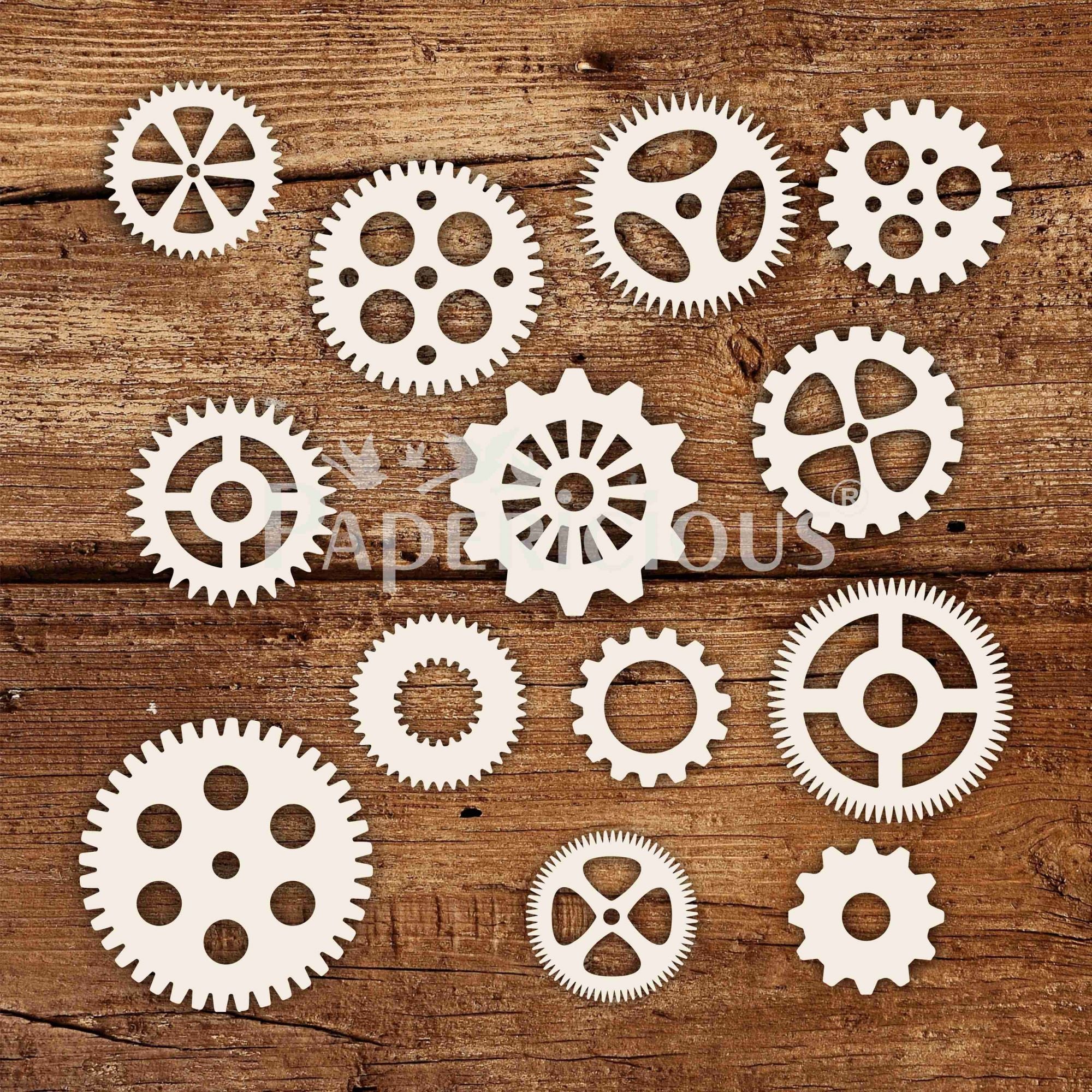 Gears - 6x6 Inch Laser Cut Collage Chipboard (1.4mm)