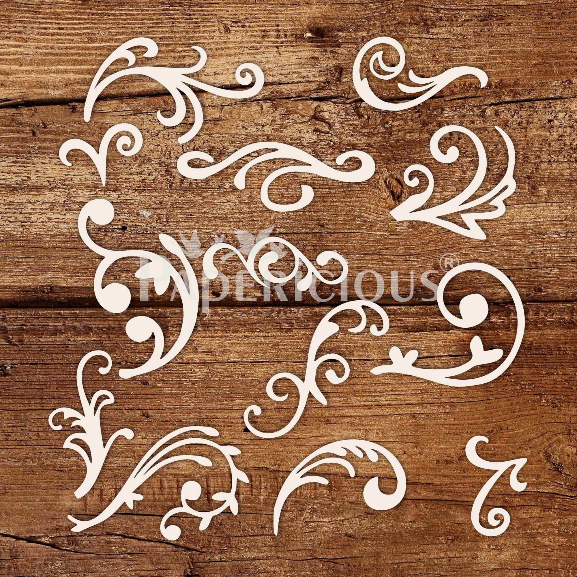 Flourish - 6x6 Inch Laser Cut Collage Chipboard (1.4mm)