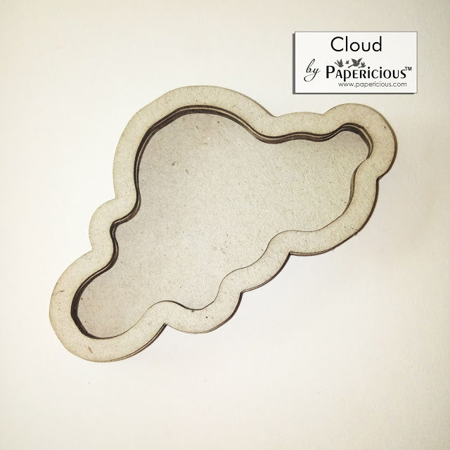 Laser Cut 3D Shaker Chipboard (1.4mm) - Cloud