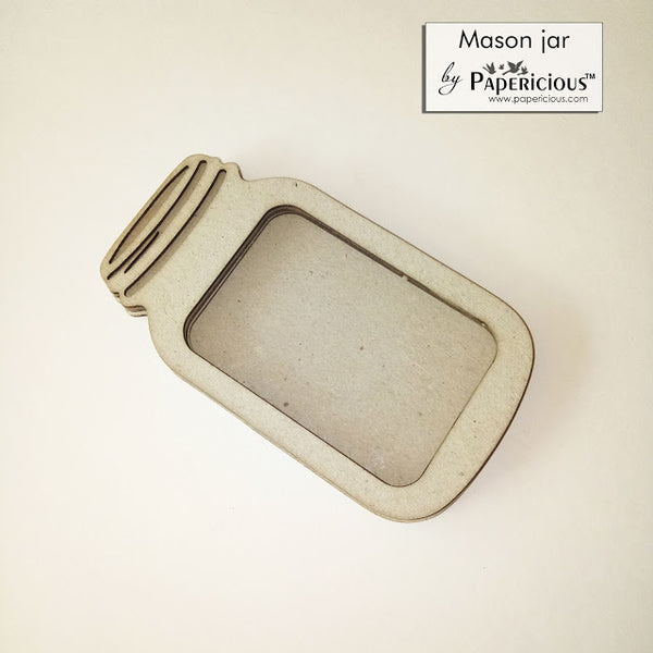 Laser Cut 3D Shaker Chipboard (1.4mm) - Mason Jar