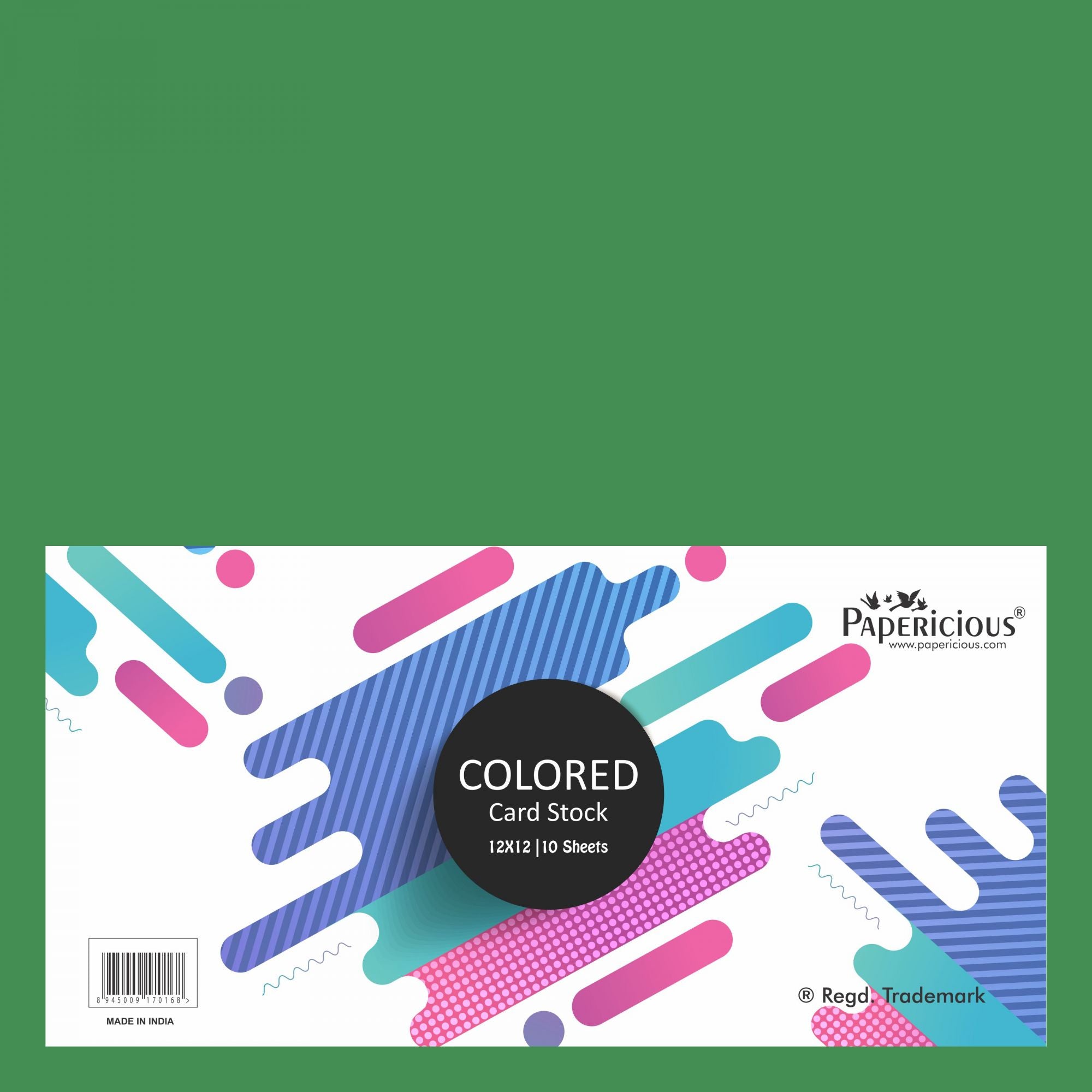 PAPERICIOUS - Forest Green - 250GSM Colored Cardstock 12x12 inch / 10