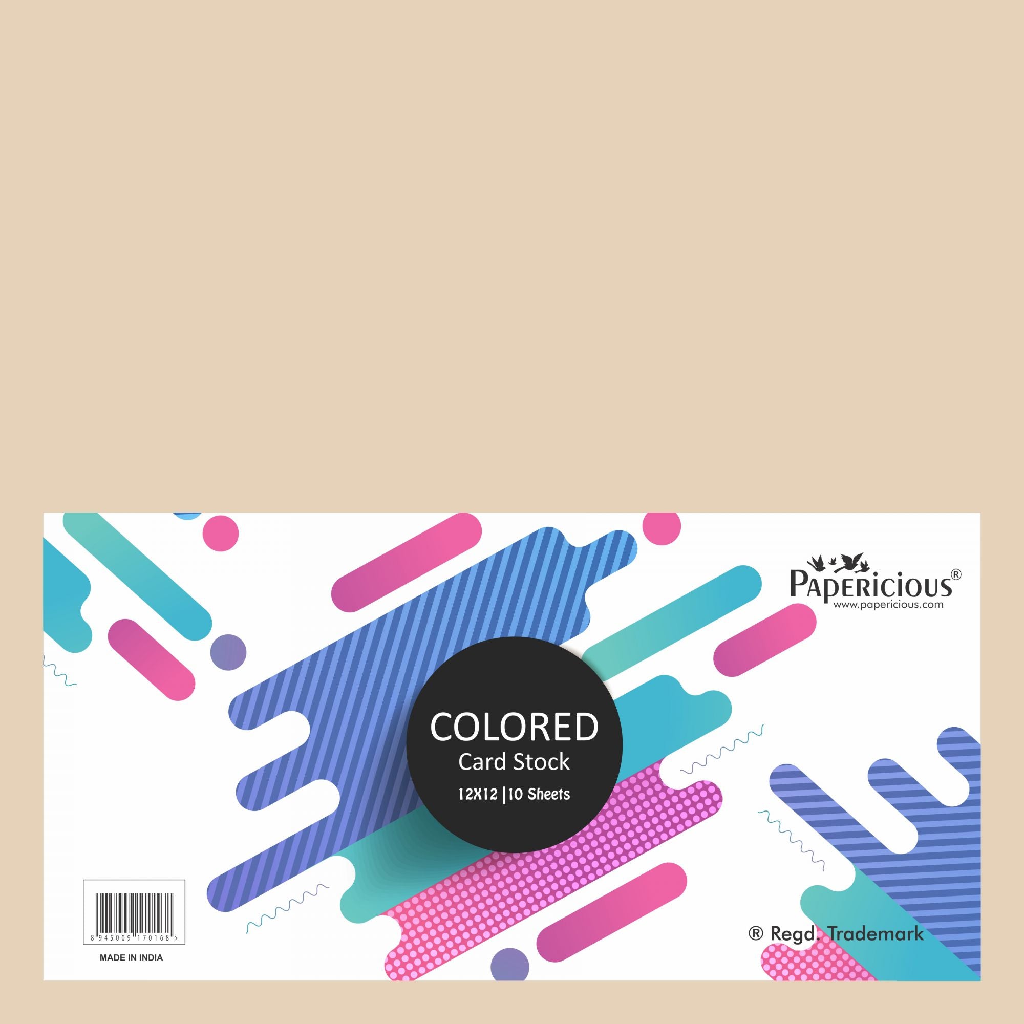 PAPERICIOUS - Irish Cream - 250GSM Colored Cardstock 12x12 inch / 10 S