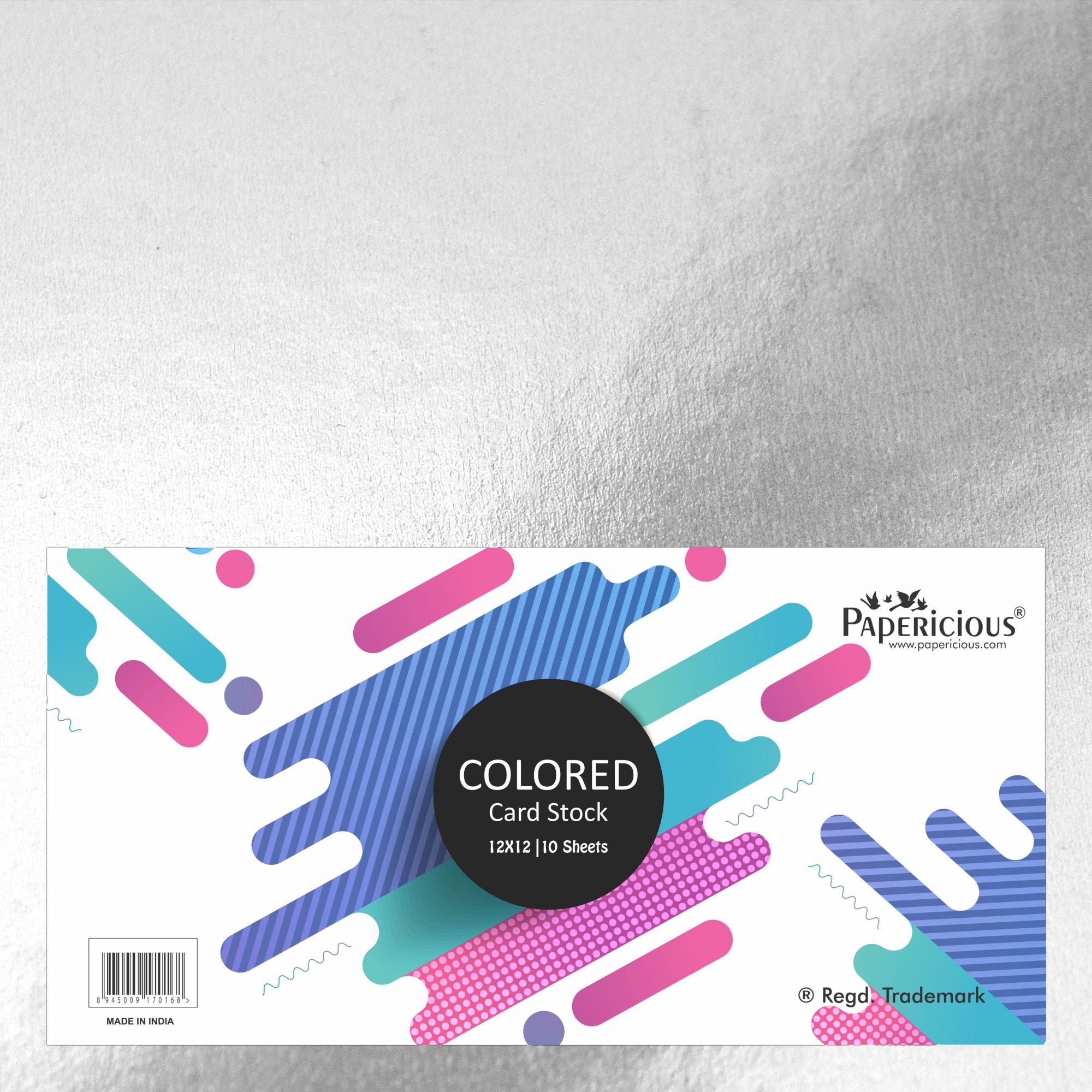 PAPERICIOUS - Silver Mirror - 240GSM Colored Cardstock 12x12 inch / 10