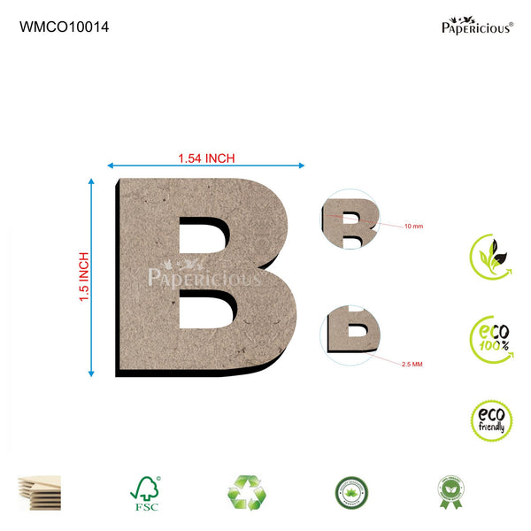 PAPERICIOUS 1.5 inch MDF Capital Letter Alphabet - B