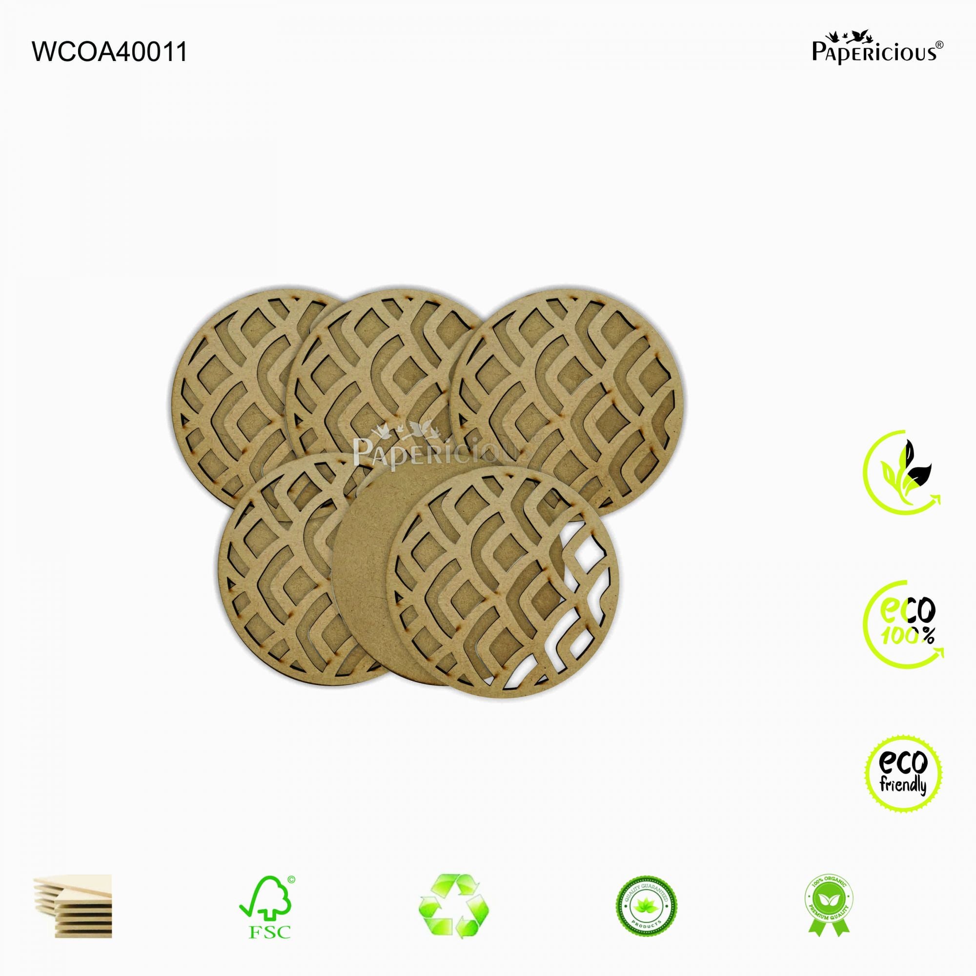 PAPERICIOUS Laser Cut Coasters - Steppers - 3.75 x3.75 inch