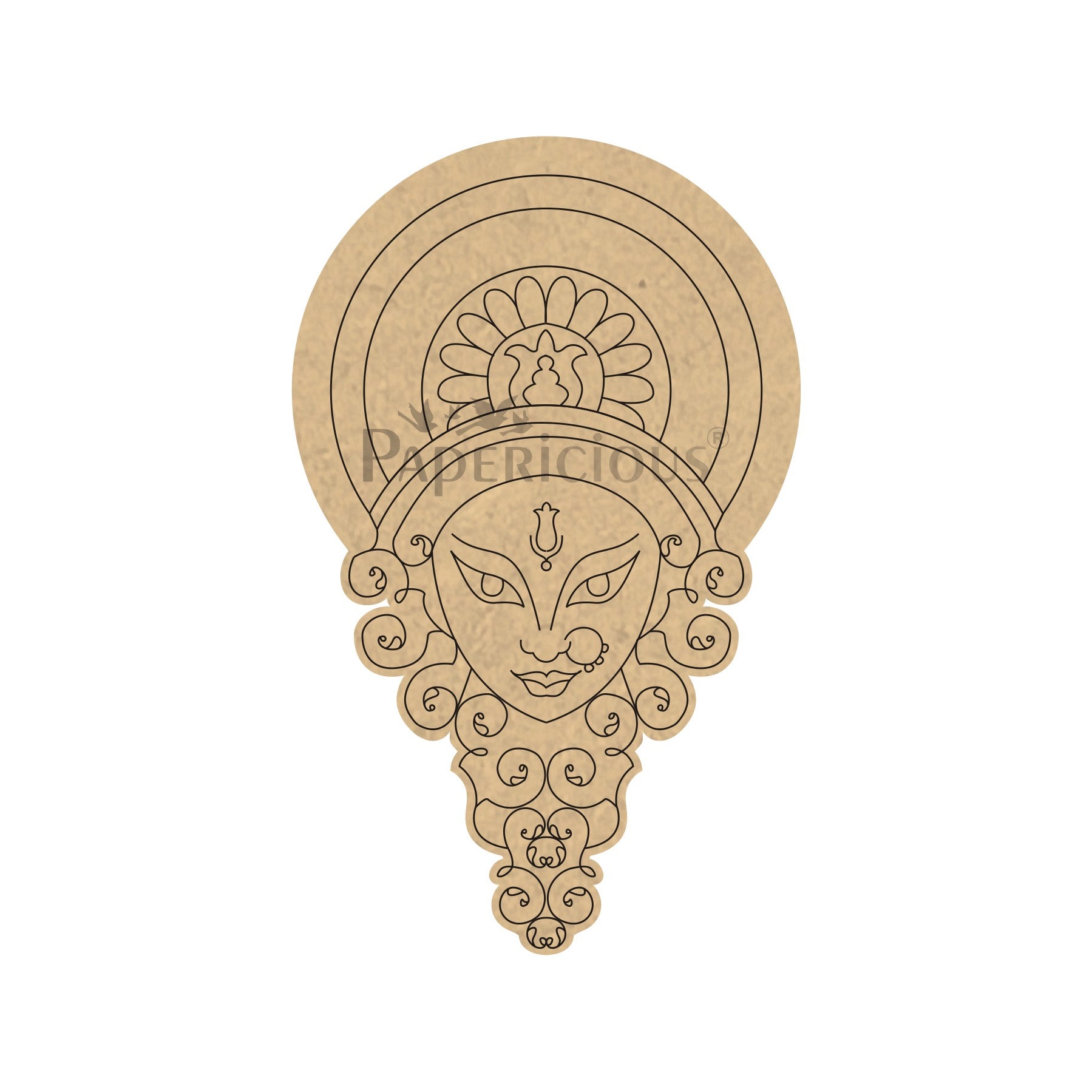 PAPERICIOUS 4mm thick Pre Marked MDF Goddess Durga